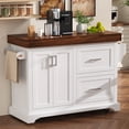 Alvantor Large Kitchen Island with Drop Leaf, 53" W Rolling Kitchen ...
