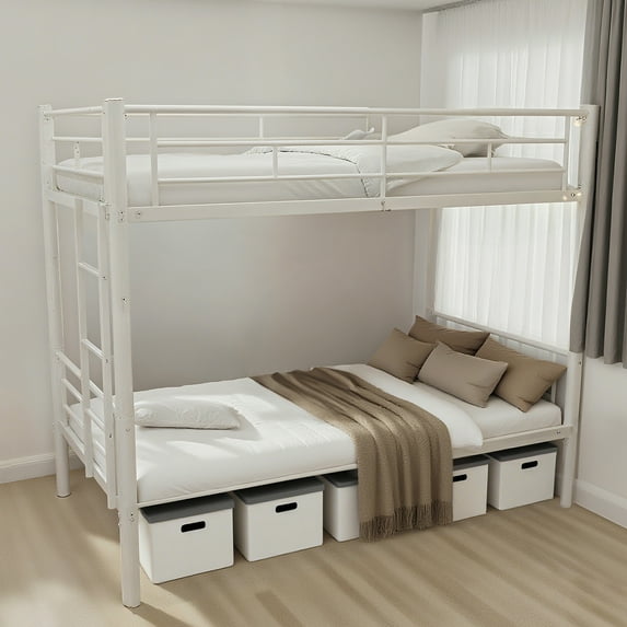 Alvantor Metal Bunk Bed Twin over Twin for Kids, Convertible 2 Beds ...