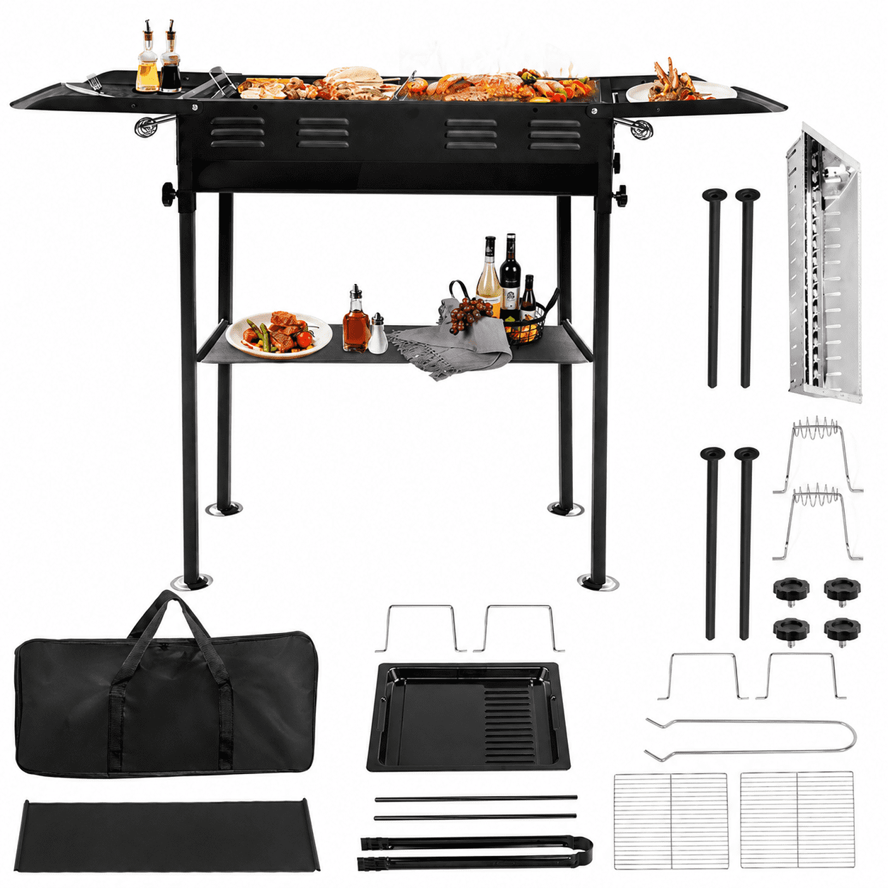 Alvantor Portable Foldable Charcoal Grill, Outdoor Kabob BBQ Grill with ...