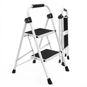KINGRACK 2 Step Ladder, Folding Step Stool for Adults, Anti-Slip Wide ...