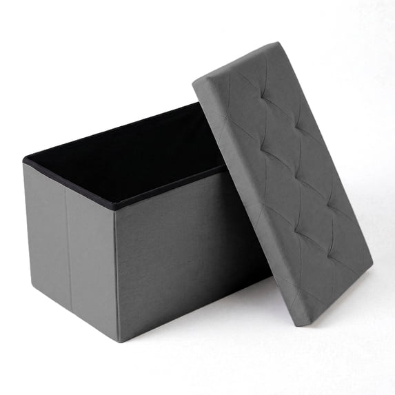Alvantor Storage Ottoman with Thicker Foam Padded Seat, Folding Foot ...