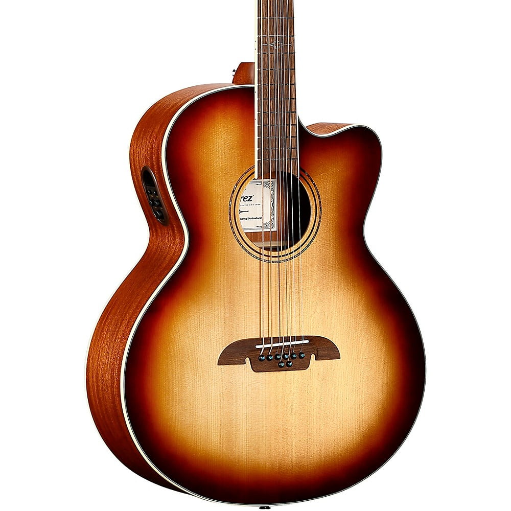 Alvarez ABT60CE 8-String Baritone Acoustic-Electric Guitar Shadow Burst ...
