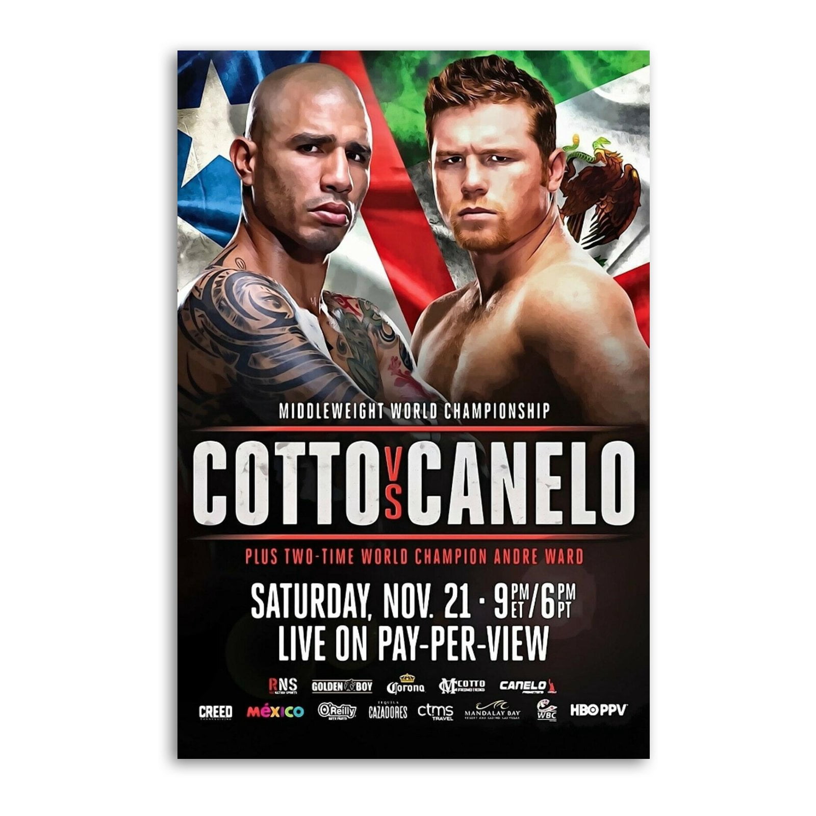 Alvarez Vs Miguel Cotto Fight Boxing Canvas Art Poster and Wall Art ...