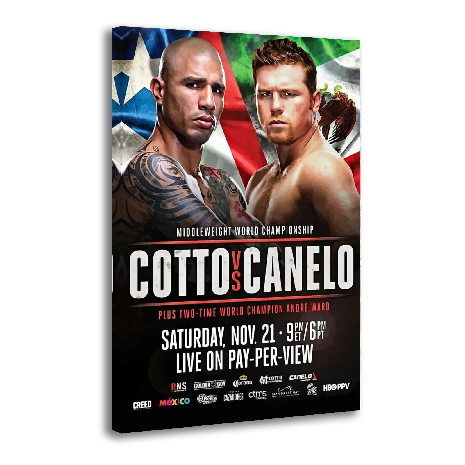 Alvarez Vs Miguel Cotto Fight Boxing Canvas Art Poster and Wall Art ...