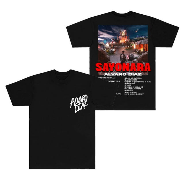 Alvaro Diaz Tracklist T-Shirts 2025 Sayonara Tour Merch Unisex Fashion ...