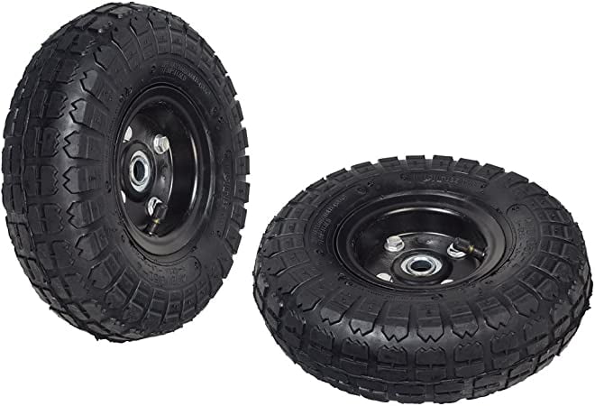 AlveyTech 10" Pneumatic Tire Utility Wheel Assembly for Dollies, Wagons ...