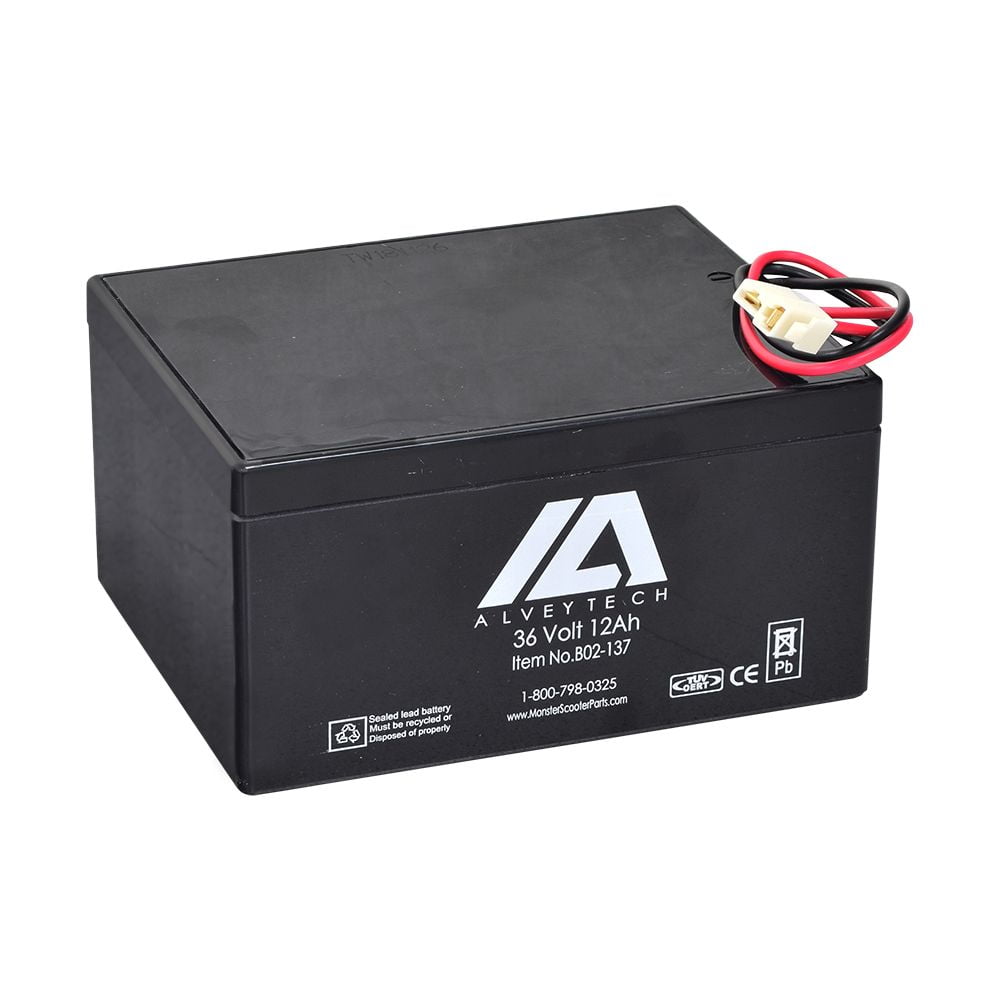 AlveyTech 36V 12Ah Battery for Minimoto ATV, Go-Kart, Dune Buggy, Maxxi ...