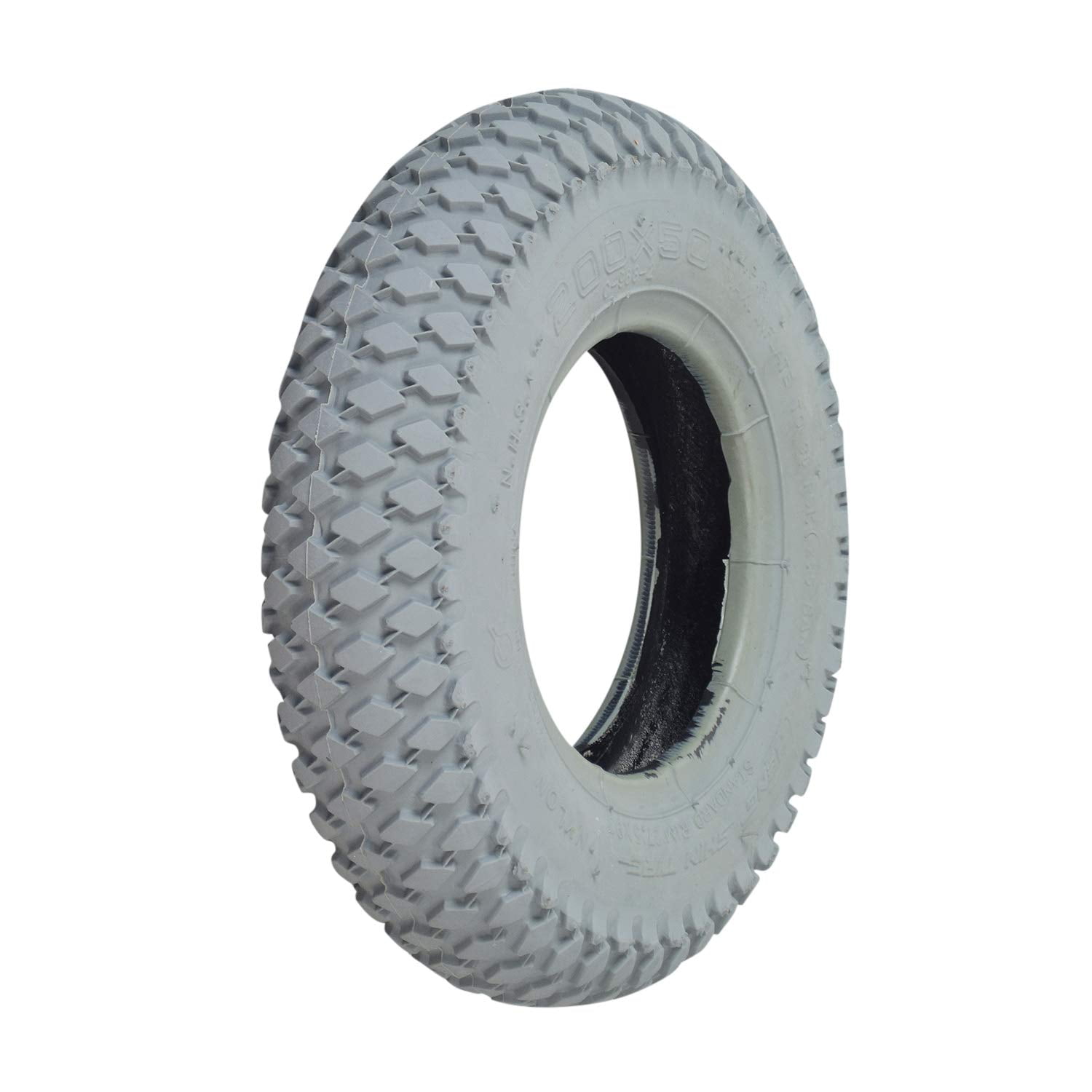 AlveyTech 200x50 Pneumatic Mobility Tire with Diamond Knobby C968 Tread ...