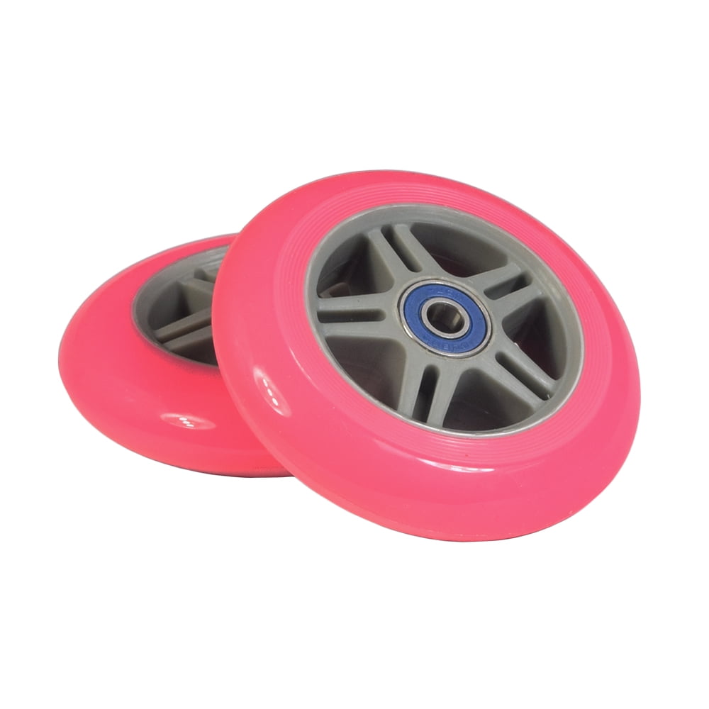 AlveyTech 98 mm Pink Wheels with 5 Spoke Gray Hubs and Bearings, Razor ...