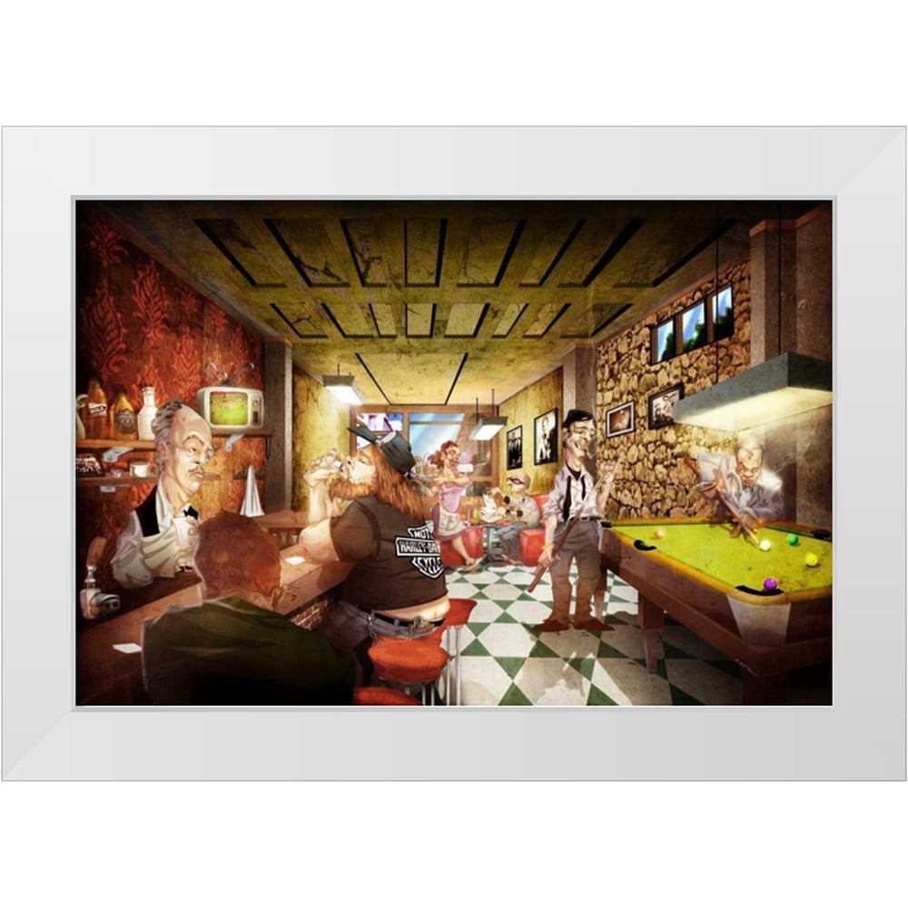 Alvez, A. - Perez, A. 32x23 White Modern Wood Framed Museum Art Print Titled - Nine Ball ...