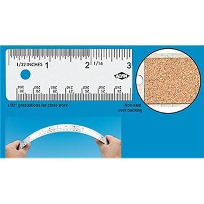 Alvin 22360R 18 in. Stainless Steel Rulers with Cork Back - Walmart.com