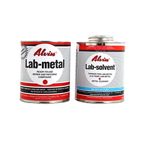 Alvin 24 oz Lab Metal & 16 oz Lab Solvent Kit Putty Dent Filler ...