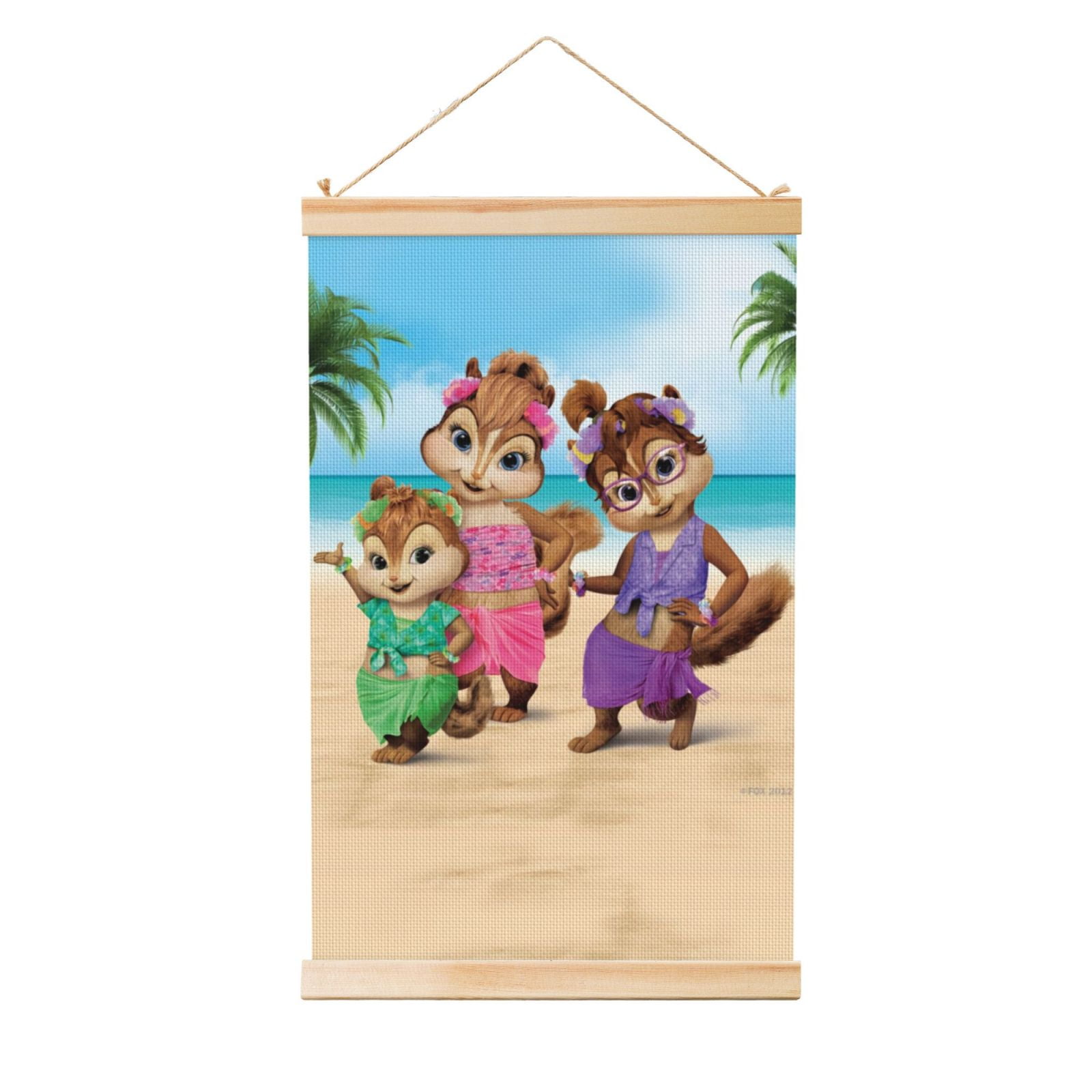 Alvin And The Chipmunk Poster Canvas Wooden Shaft Hanging Poster Home ...