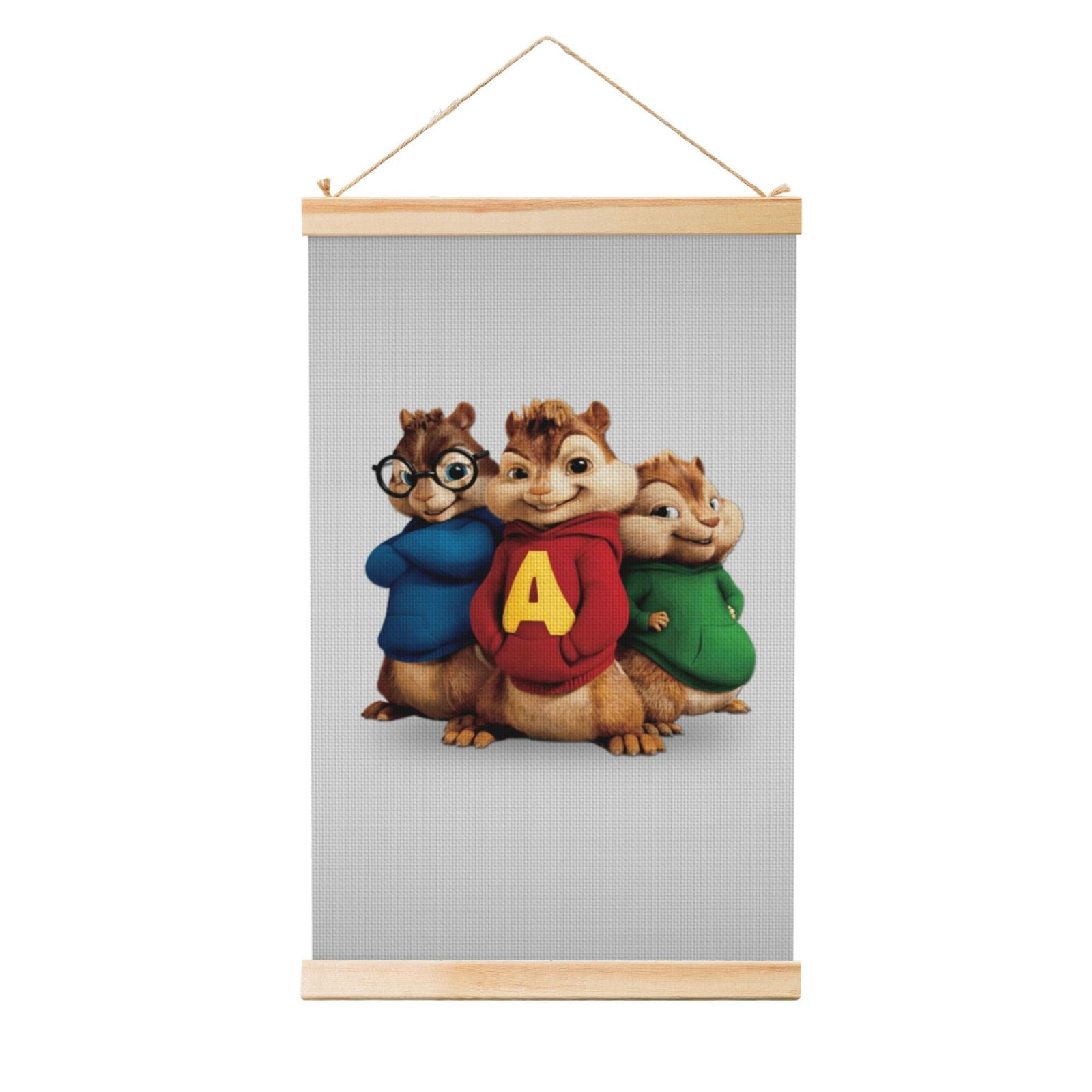 Alvin And The Chipmunk Poster Canvas Wooden Shaft Hanging Poster Home ...