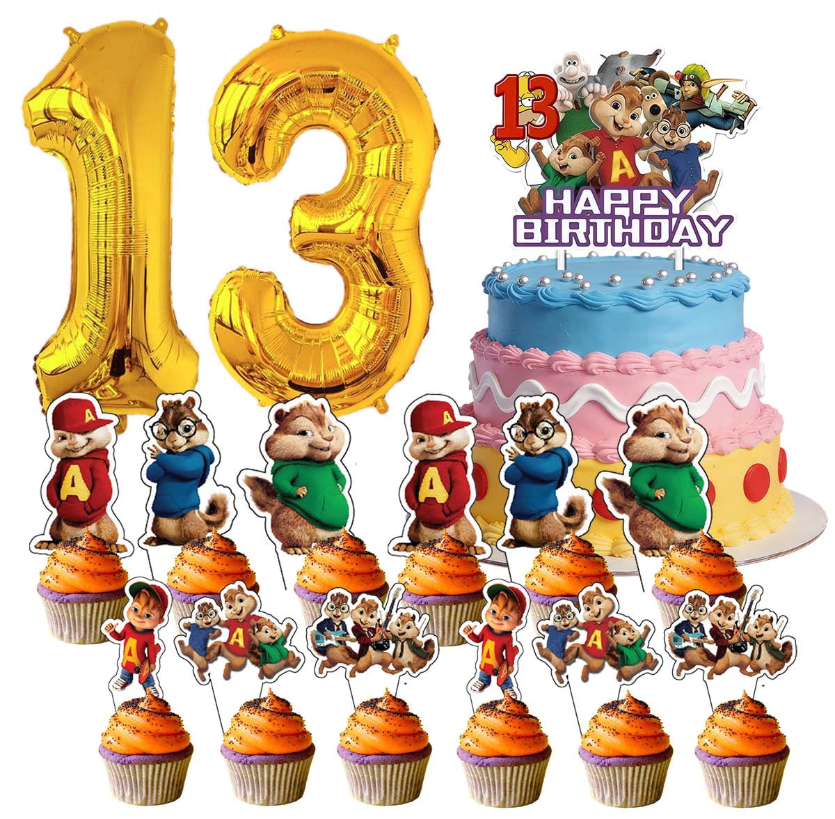 Alvin And The Chipmunks 13th Party Supplies Decoration Cake Topper ...