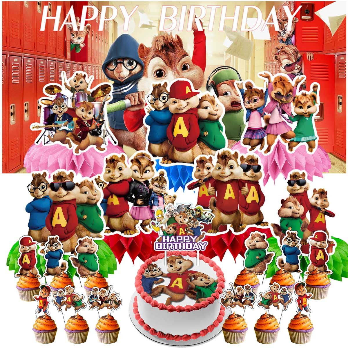 Alvin And The Chipmunks Party Decorations Decor Supplies Honeycomb ...