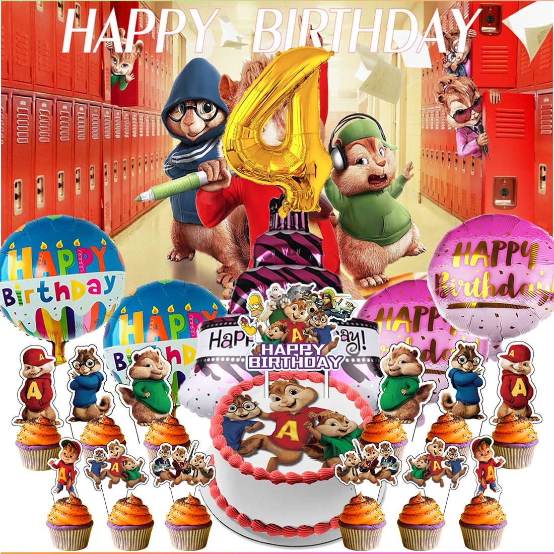 Alvin And The Chipmunks Party Supplies Decor 4th Kit Balloons Birthday ...