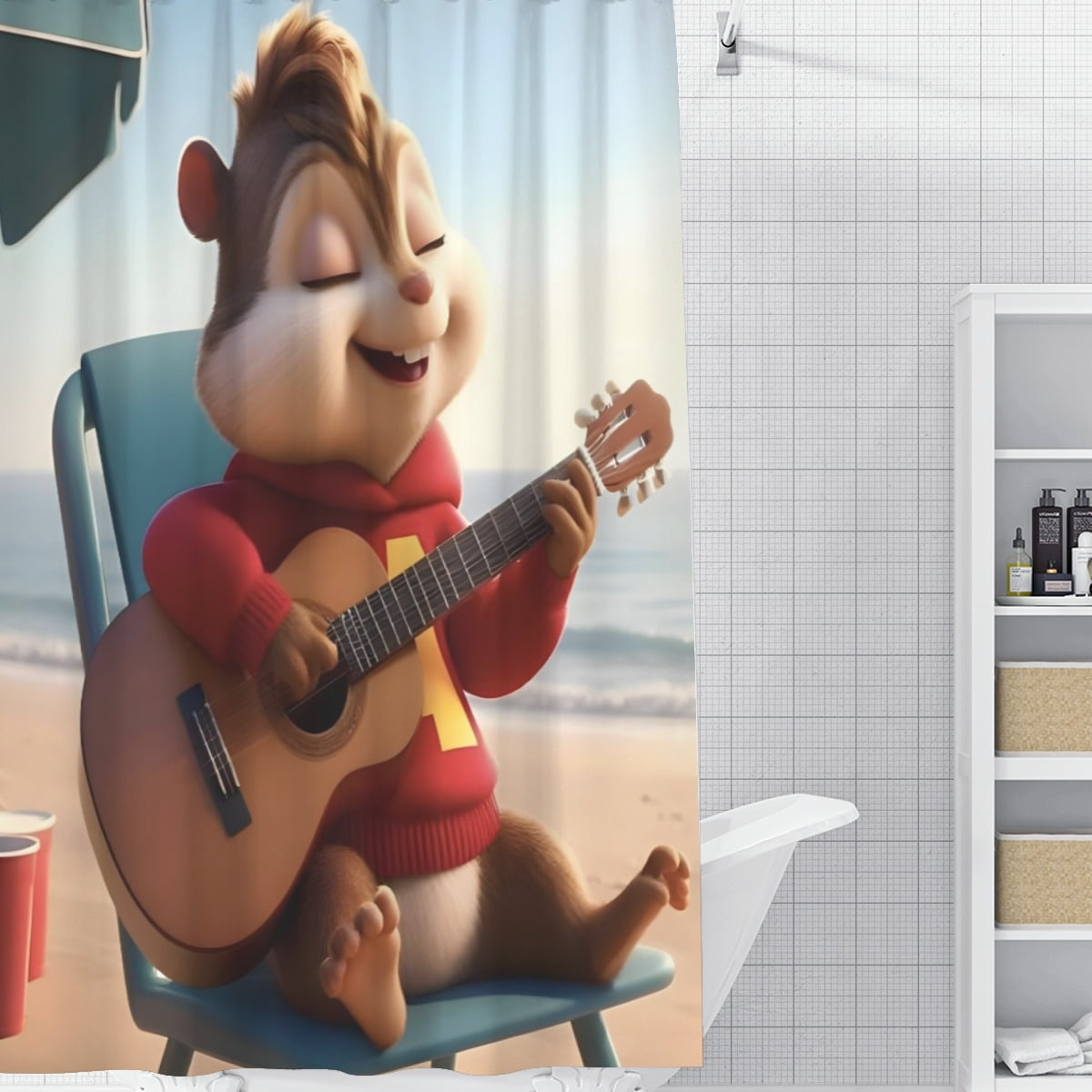 Alvin And The Chipmunks Shower Curtain 35*70.8 Inches Waterproof And ...