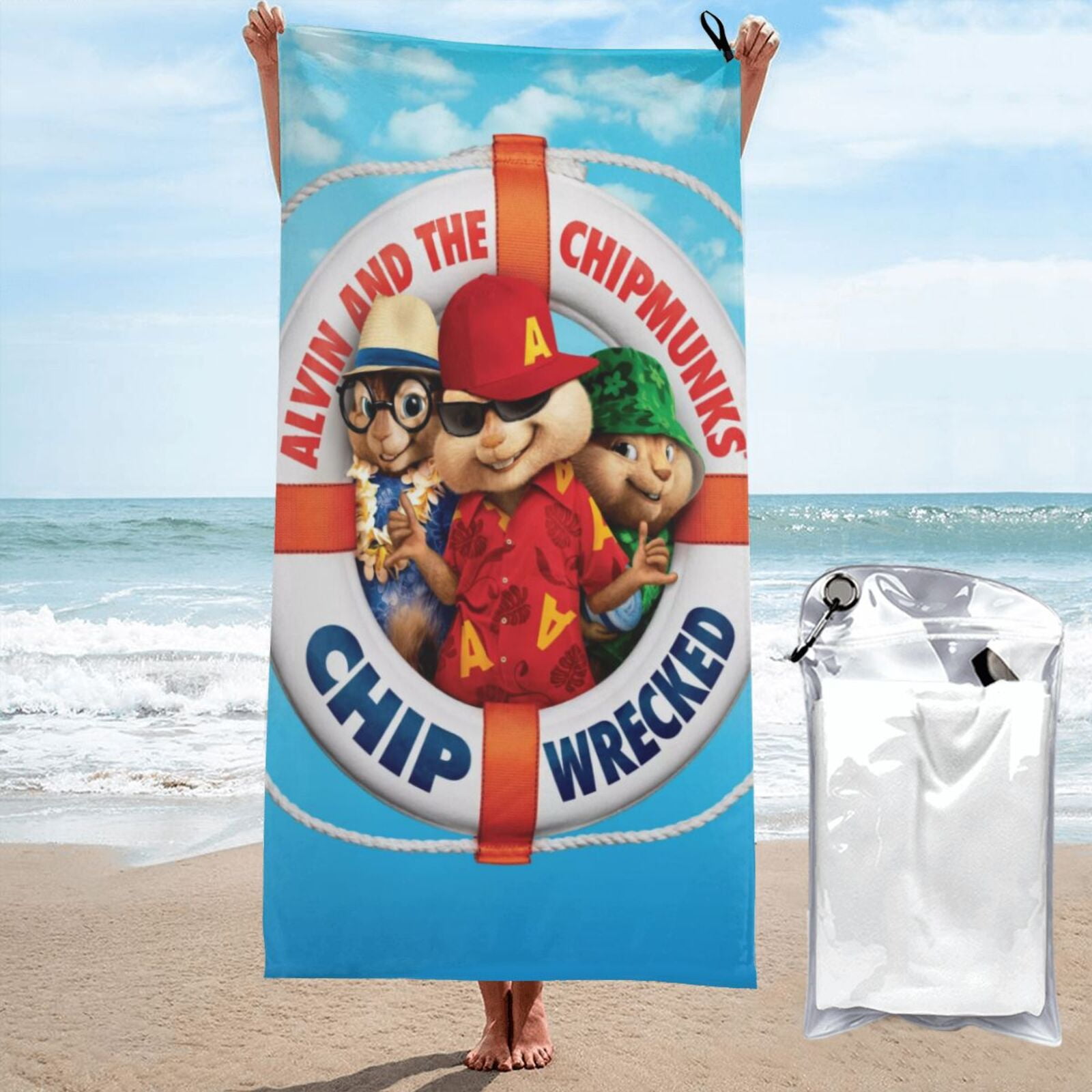 Alvin and the Chipmunks Microfiber Lightweight Beach Towel Sand Free Quick Dry Absorbent Thin ...