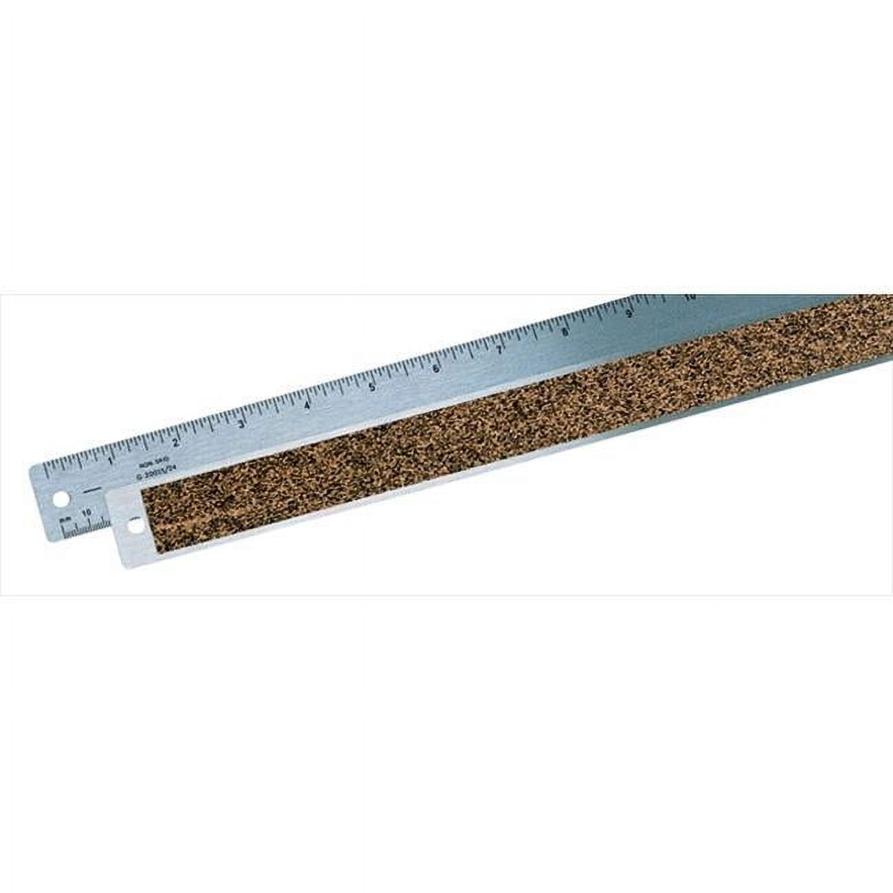 Alvin Inches And Metric Rounded Corner Steel Inking Ruler With Non-Skid ...