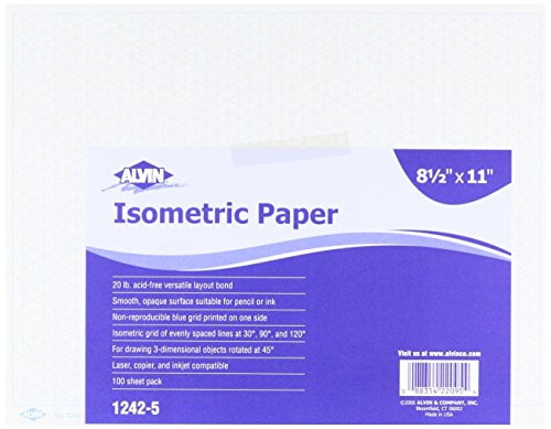 Alvin Isometric Paper 100-Sheet Pack 8.5" x 11" - Walmart.com