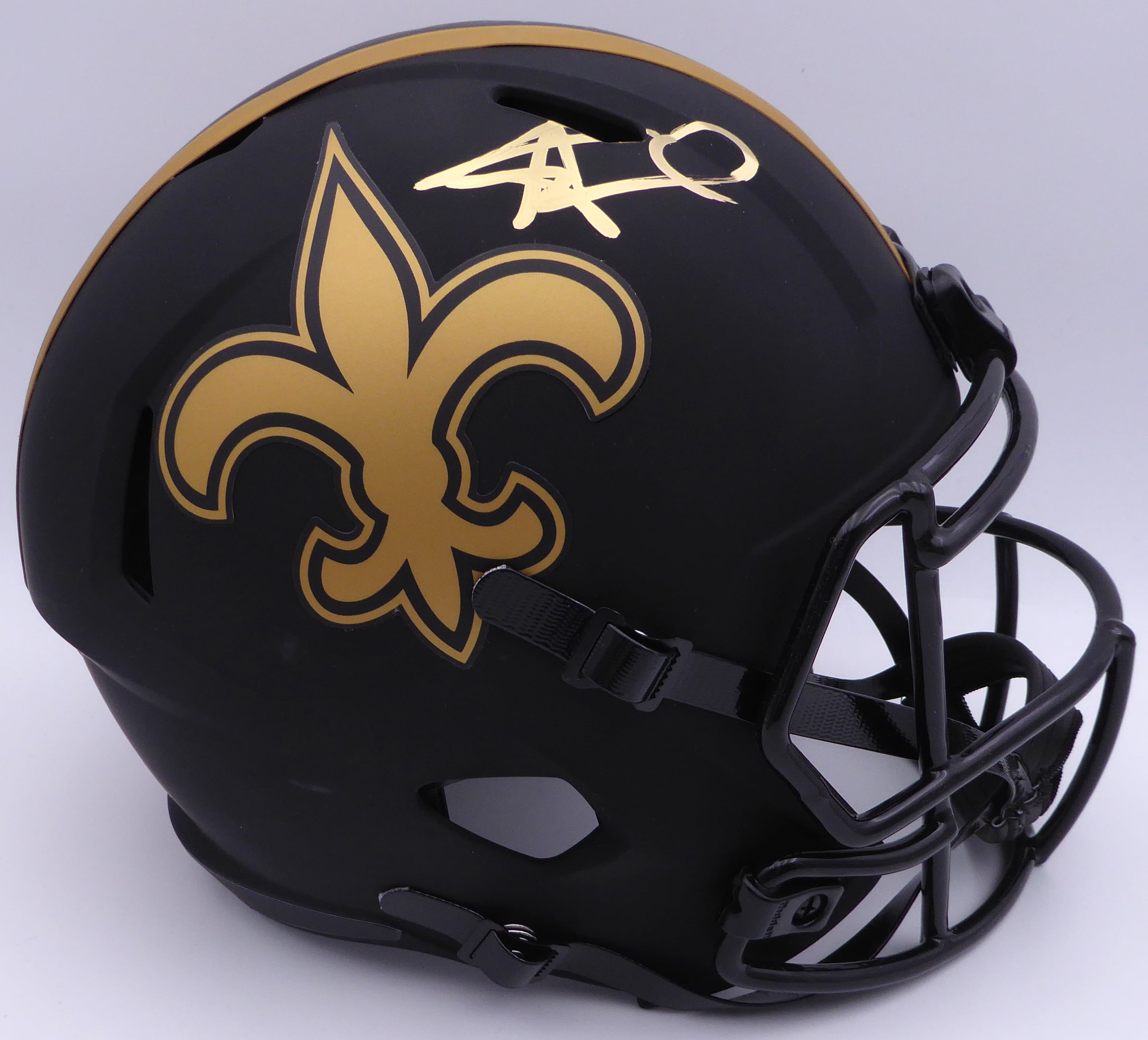 Alvin Kamara Autographed Eclipse Black Full Size Replica Helmet New ...