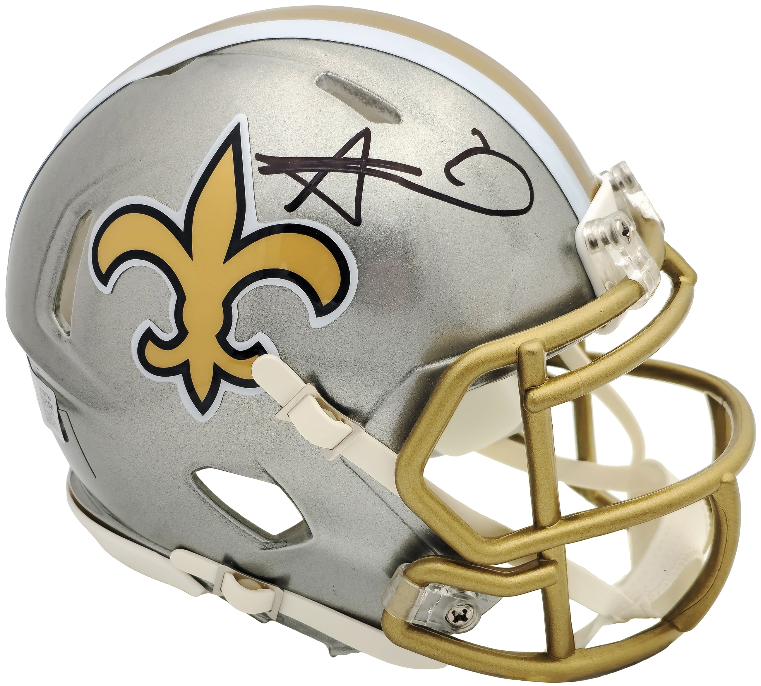 Alvin Kamara Autographed New Orleans Saints Flash Gray Speed Mini ...