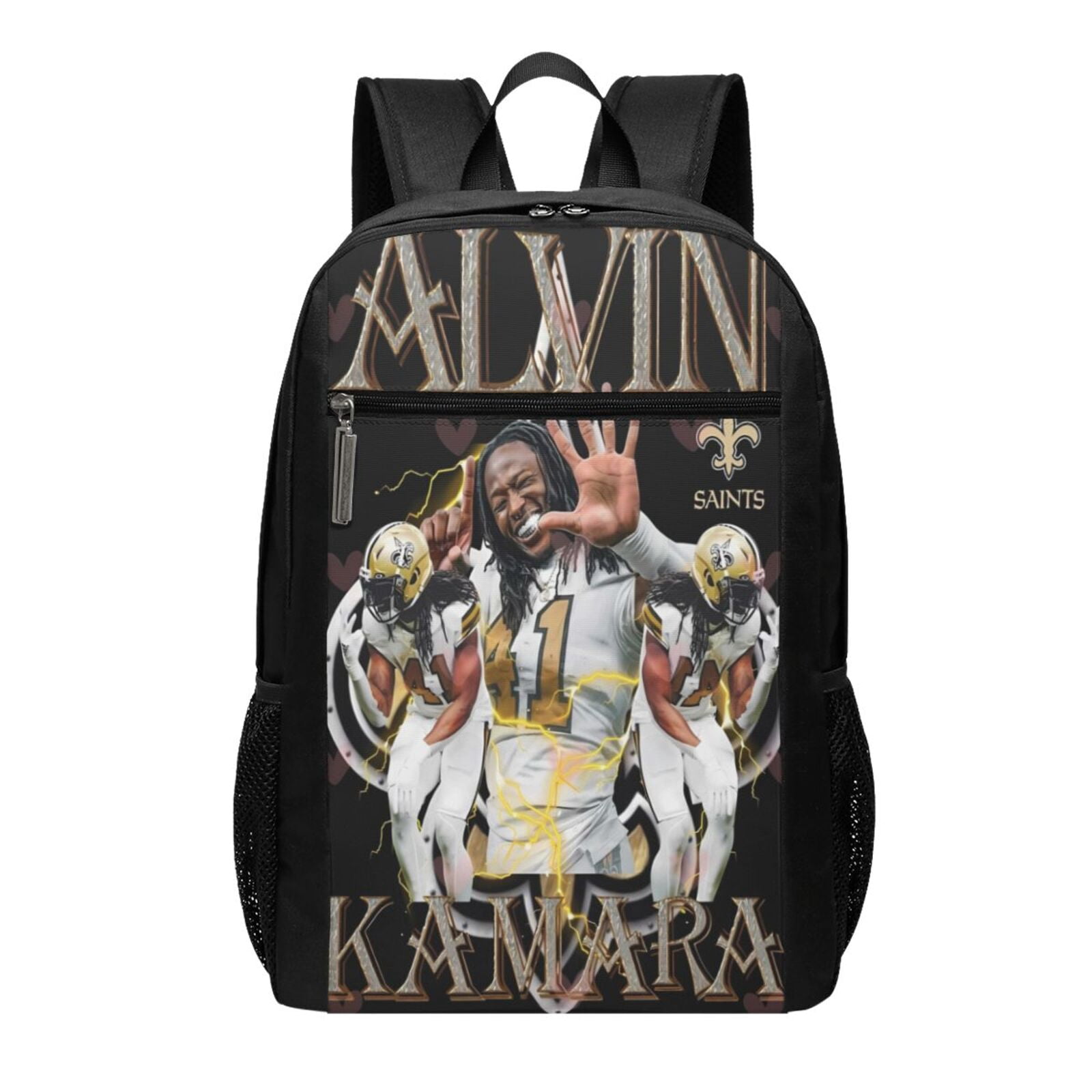 Alvin Kamara Custom Simple Casual Sports Backpack, Football Team Logo ...