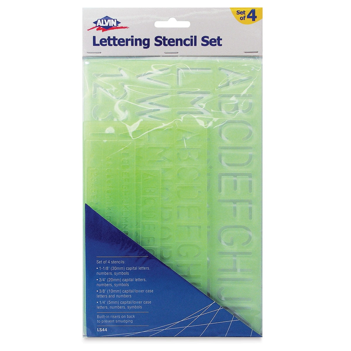 Alvin Lettering Stencil Template 4-Piece Set - Walmart.com