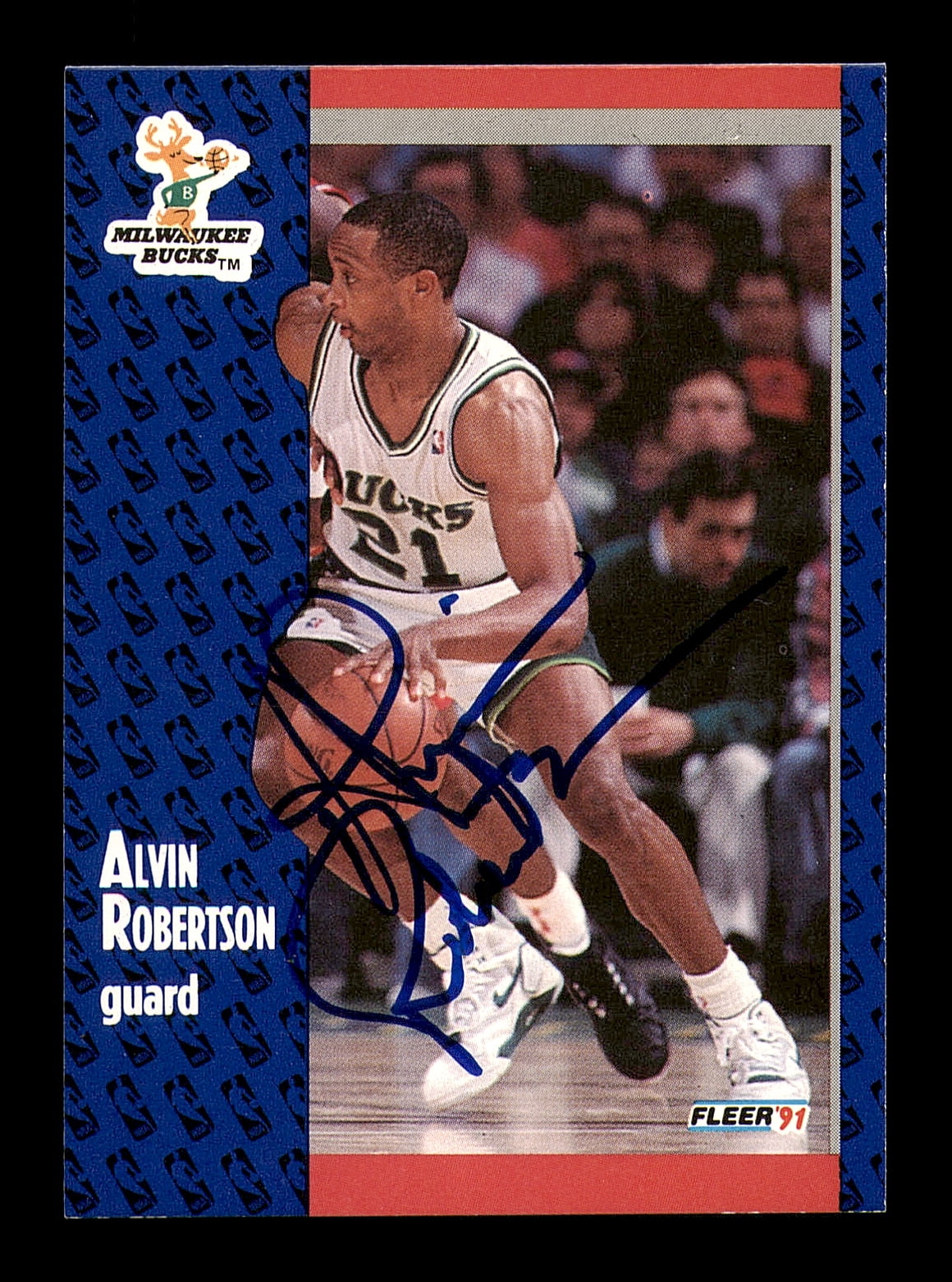 Alvin Robertson Autographed 1991-92 Fleer Card #118 Milwaukee Bucks SKU ...