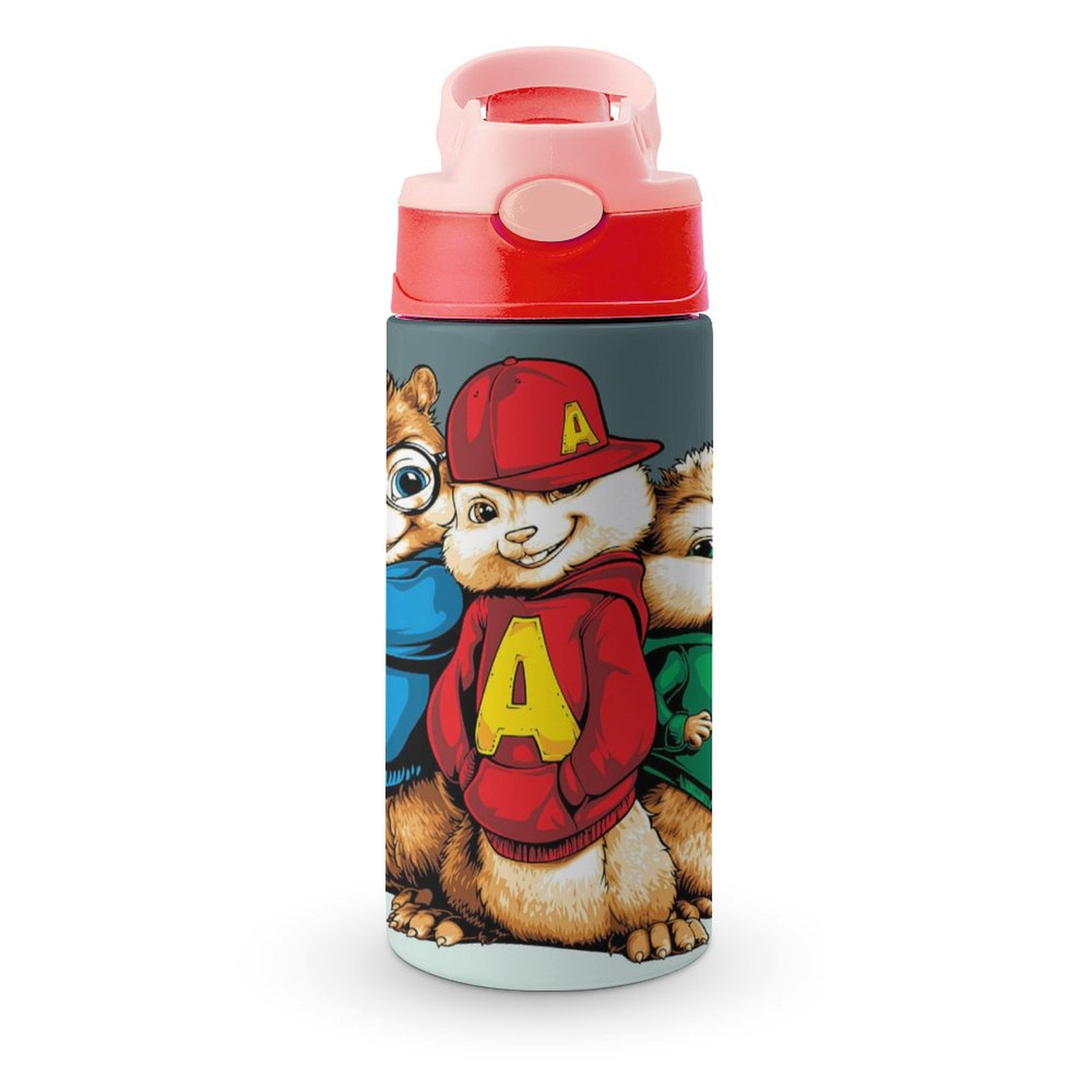Alvin The Chipmunks Water Bottle with Straw Vacuum Insulated Stainless ...