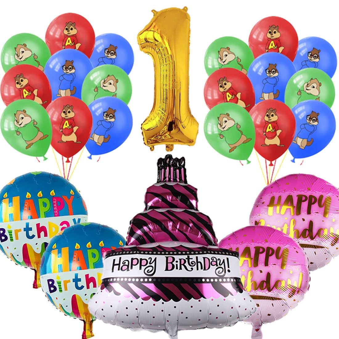 Alvin and The Chipmunks Balloons Party Supplies 1st Big Number ...