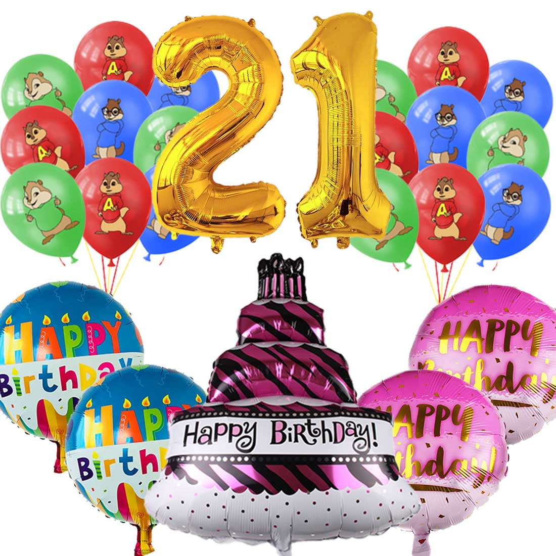Alvin and The Chipmunks Balloons Party Supplies 21th Big Number ...