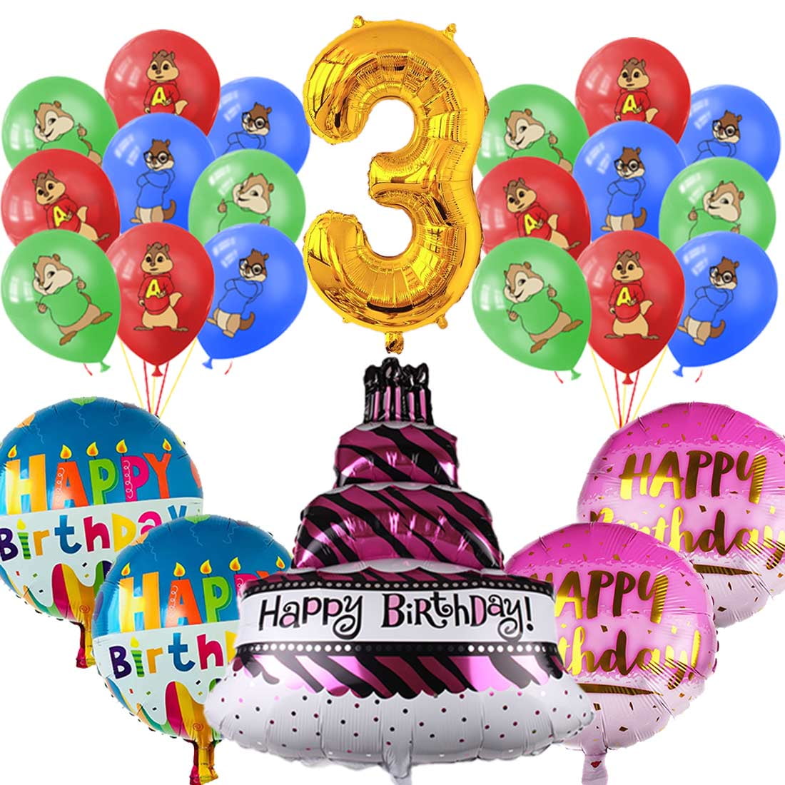 Alvin and The Chipmunks Balloons Party Supplies 3rd Big Number ...