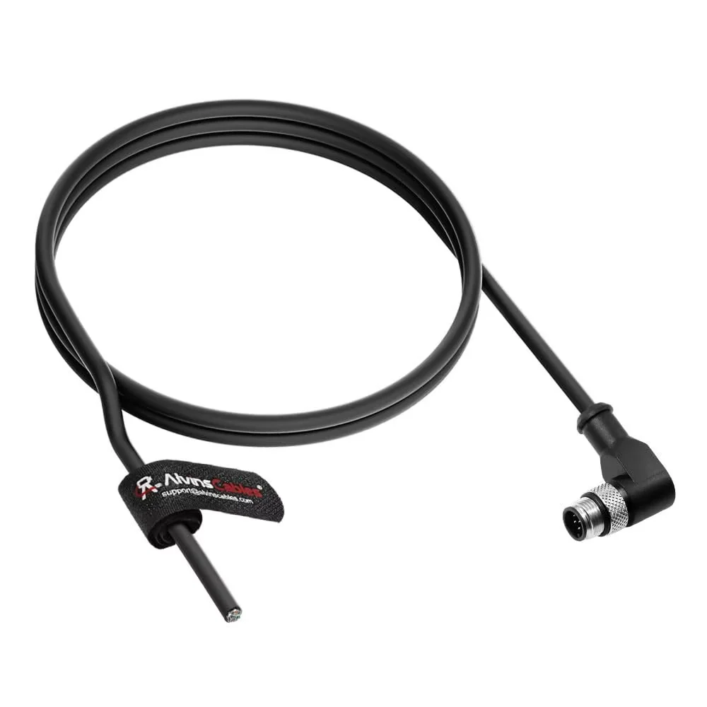 Alvin's Cables M12 A-Code 8 Pin Male Right Angle to Open End Power I/O ...