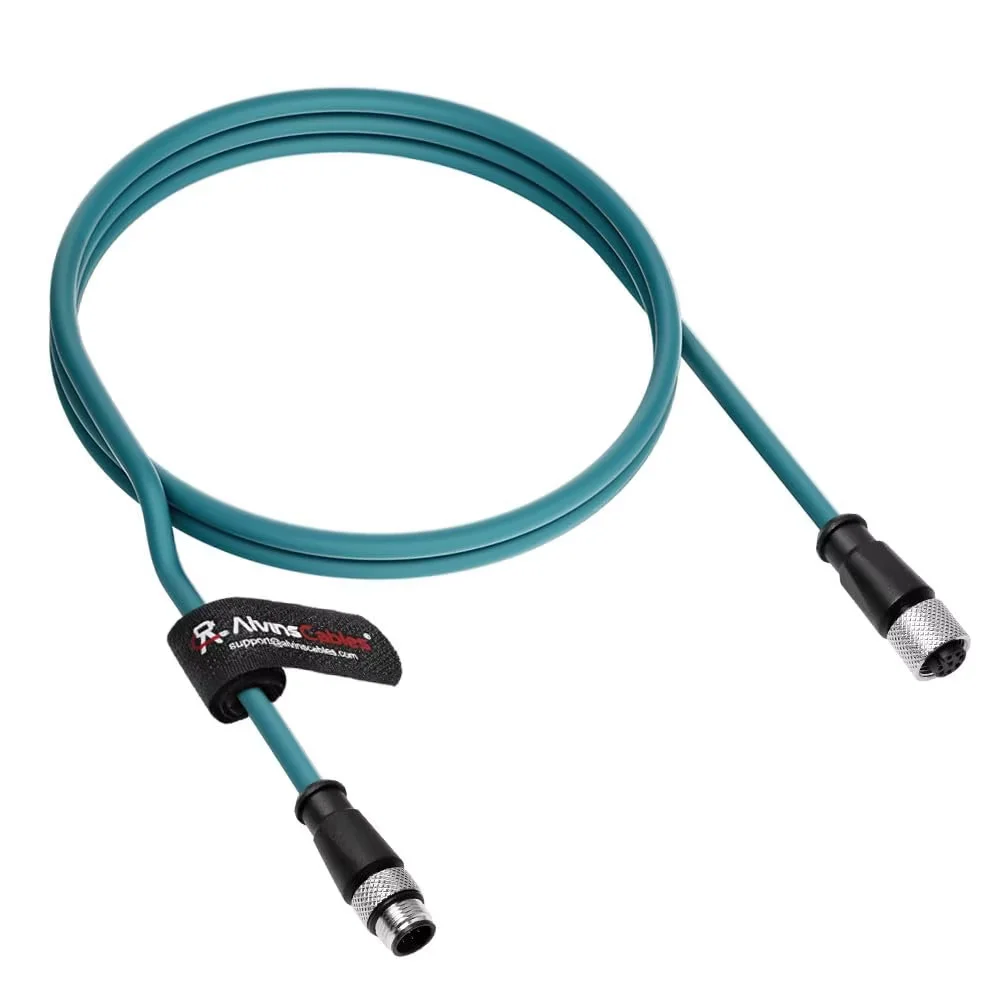 Alvin's Cables M12 A-Code 8 Pin Male to 8 Pin Female Cat6a High-Flex ...