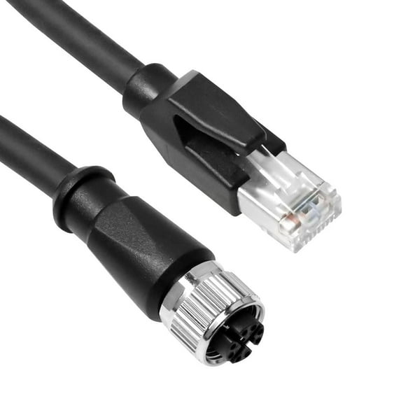 Alvin's Cables M12 X-Code 8 Pin Female to RJ45 Ethernet Cable Cat6a ...