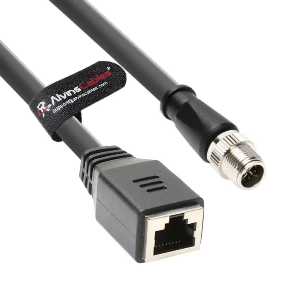 Alvin's Cables M12 X-Code 8 Pin Male to RJ45 Female Ethernet Cable for ...