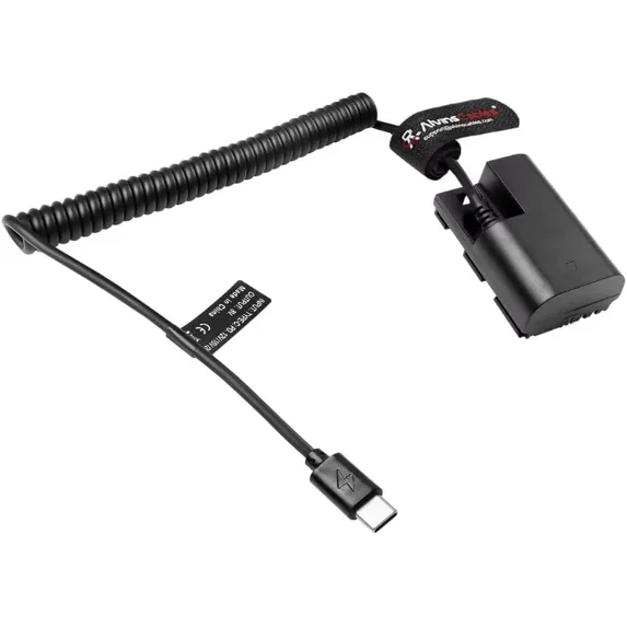 Alvin’s Cables USB-C Type-c to LP-E6P Dummy Battery Power Coiled Cable ...