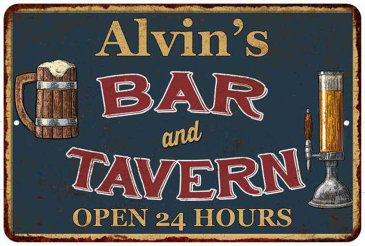 Alvin's Green Bar & Tavern Rustic Sign 8 x 12 High Gloss Metal ...