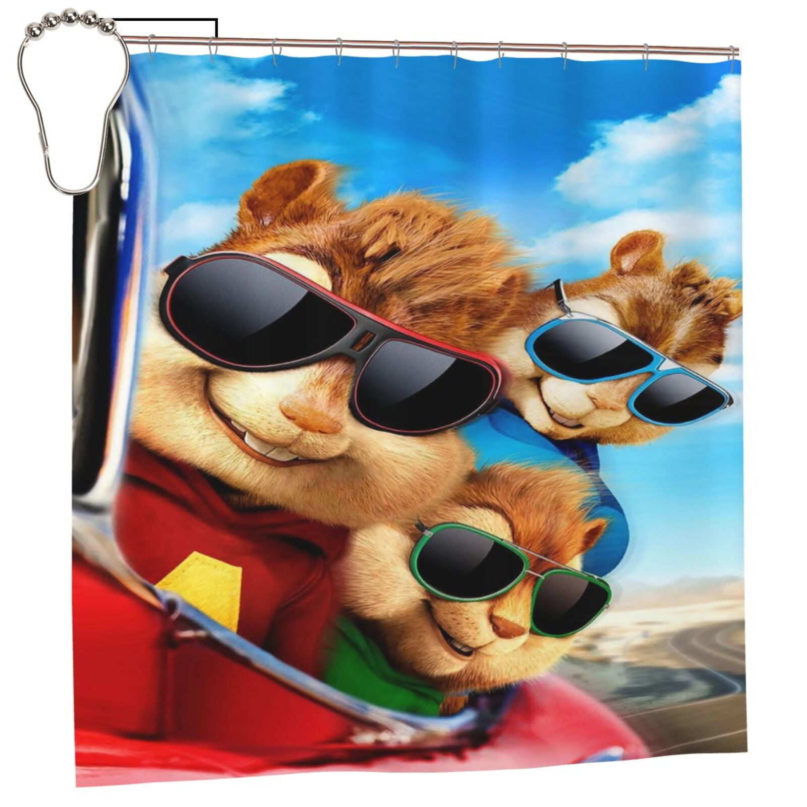 Alvin the Chipmunks Shower Curtain Waterproof Fabric Bath Liner Modern Farmhouse Shower Curtains ...