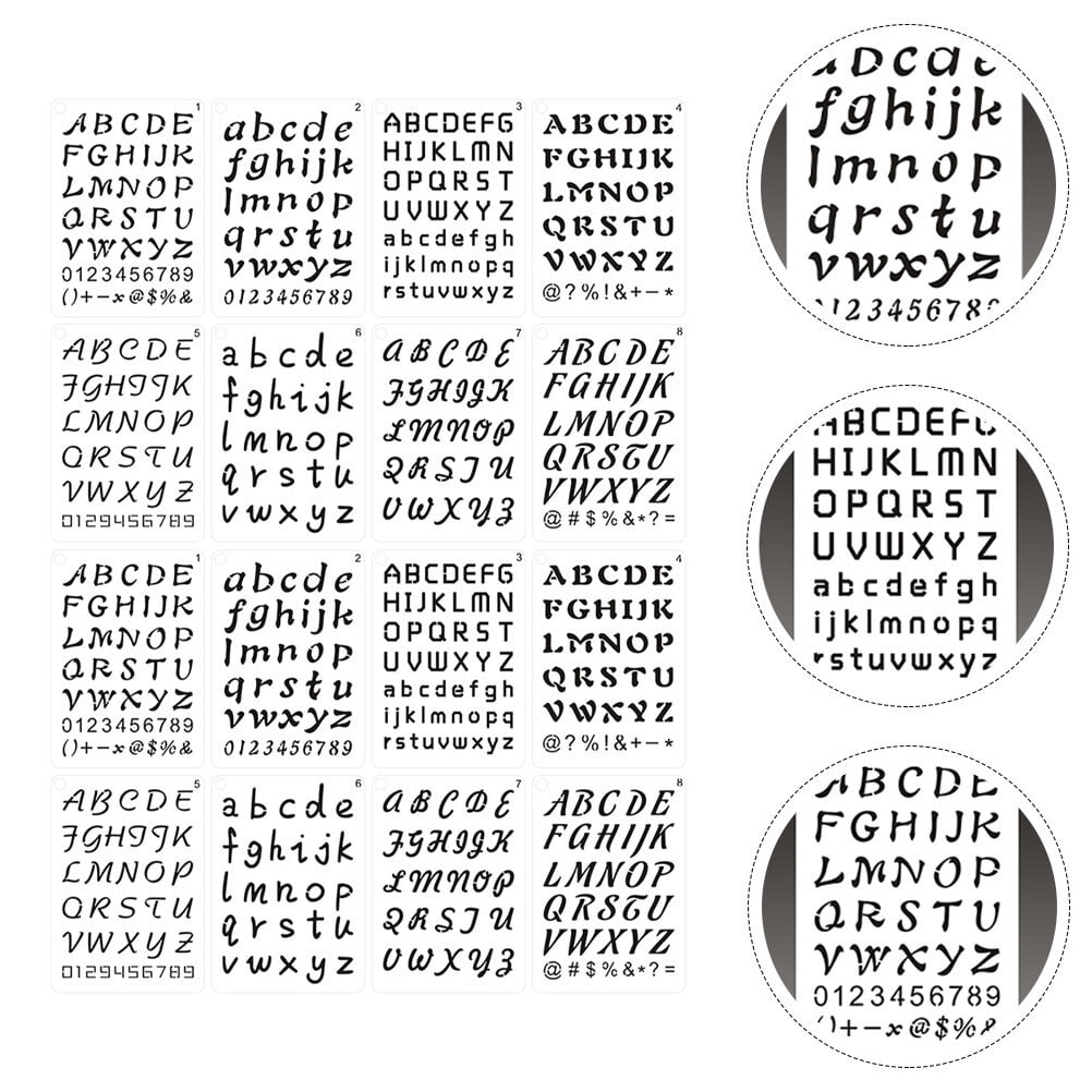 Alvinma 24 Sheets of Alphabet Stencils Number Pattern Templates Plastic ...