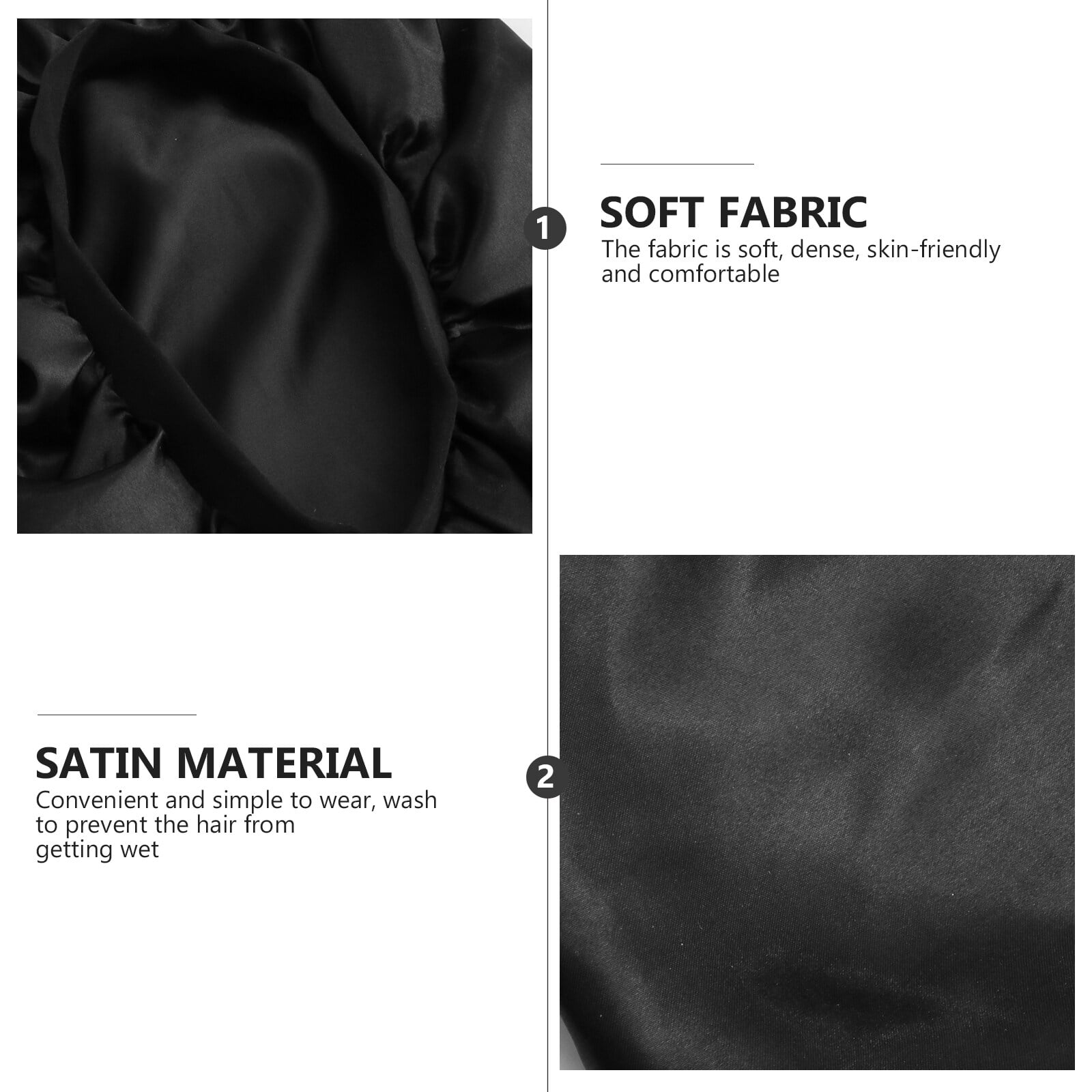 Alvinma 3 Satin Bonnet for Black Hair Cap Wide Band Elastic Wrap Night ...