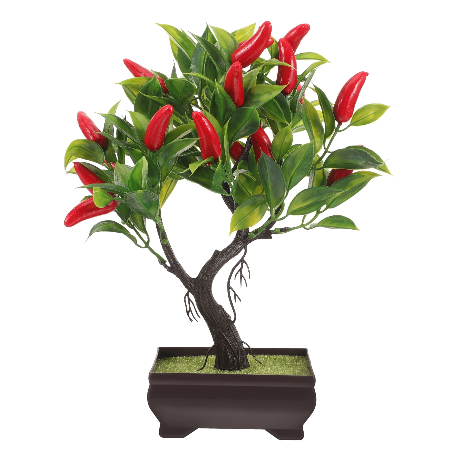 Alvinma Desktop Fake Chili Tree Realistic Bonsai Plant Artificial Chili ...