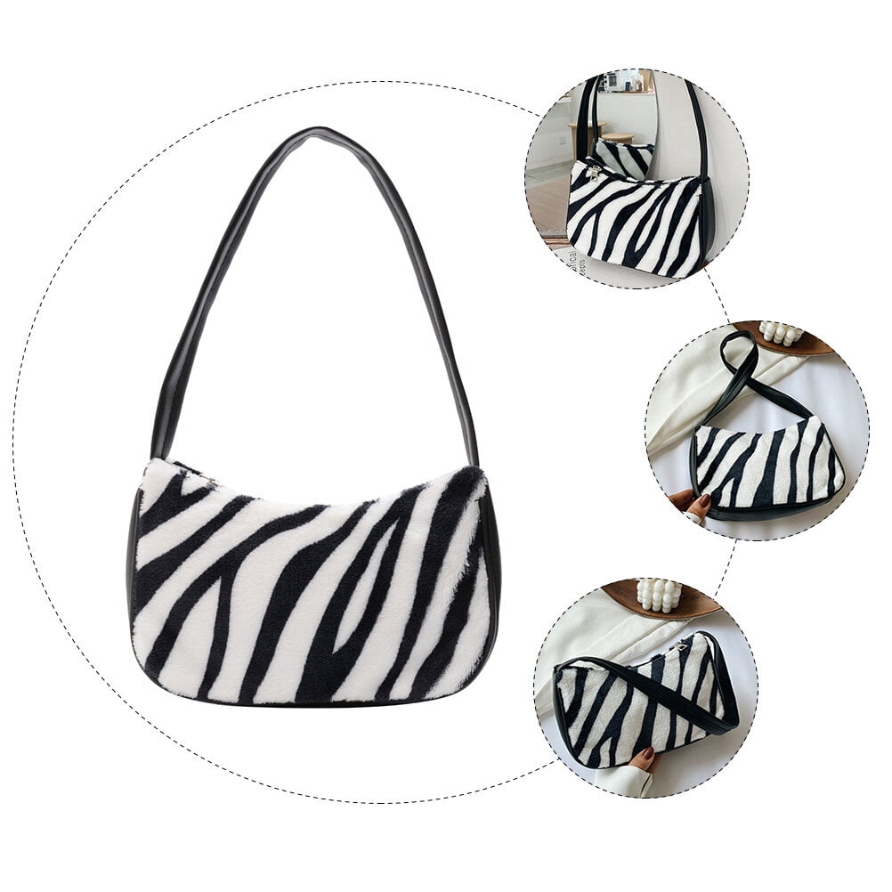 Alvinma Furry Zebra Clutch Bag Underarm Purse - Walmart.com