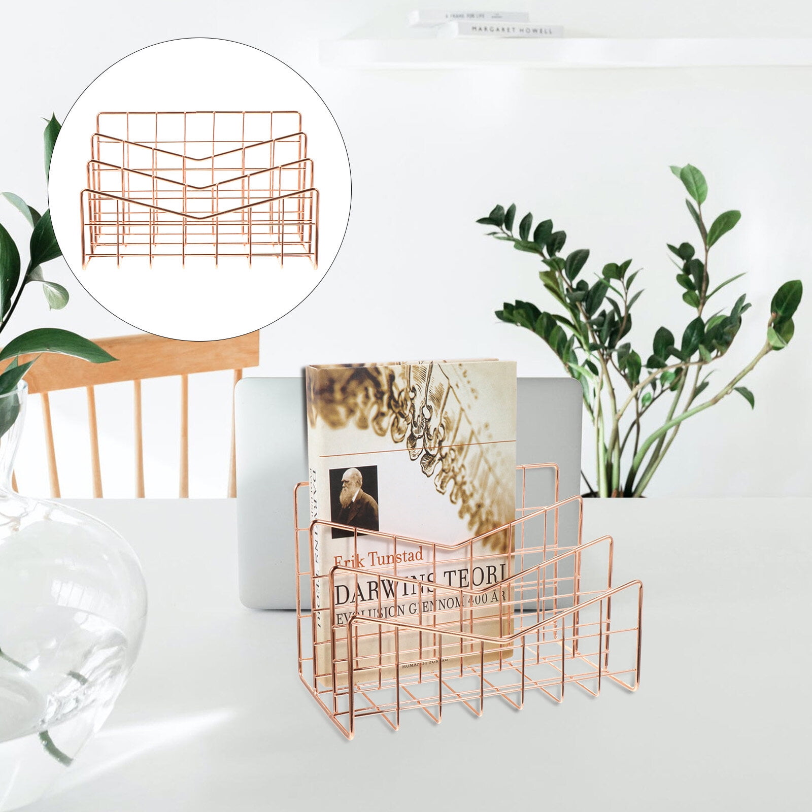 Alvinma Rose Wire Magazine Rack for Office Home Decoration - Walmart.com