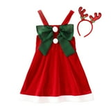 Alvivi Baby Girl Christmas Dress Sleeveless Straps Dress with Sparkly ...