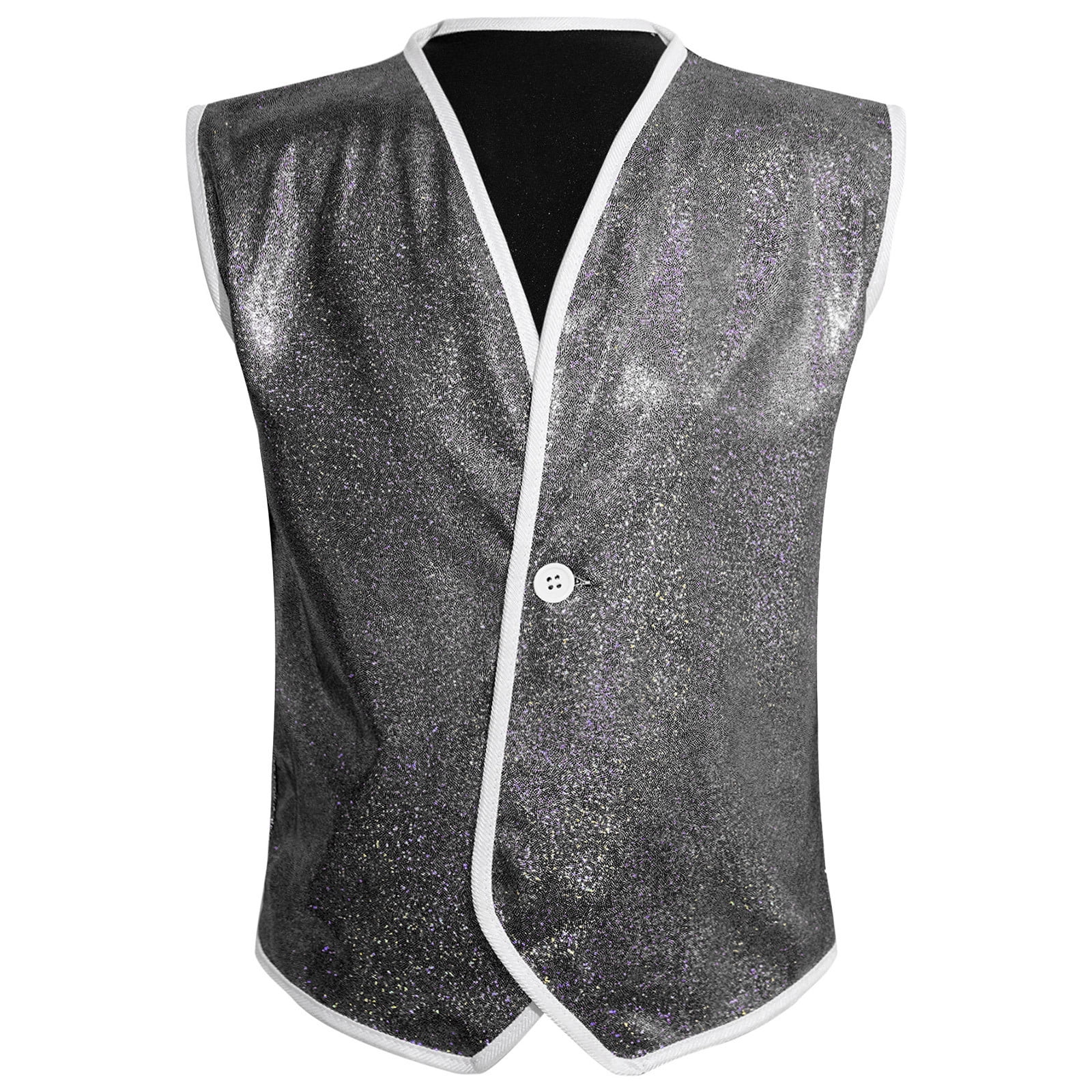 Alvivi Boys Girls Shiny Party Vest Sleeveless Waistcoat Hip-hop Jazz ...