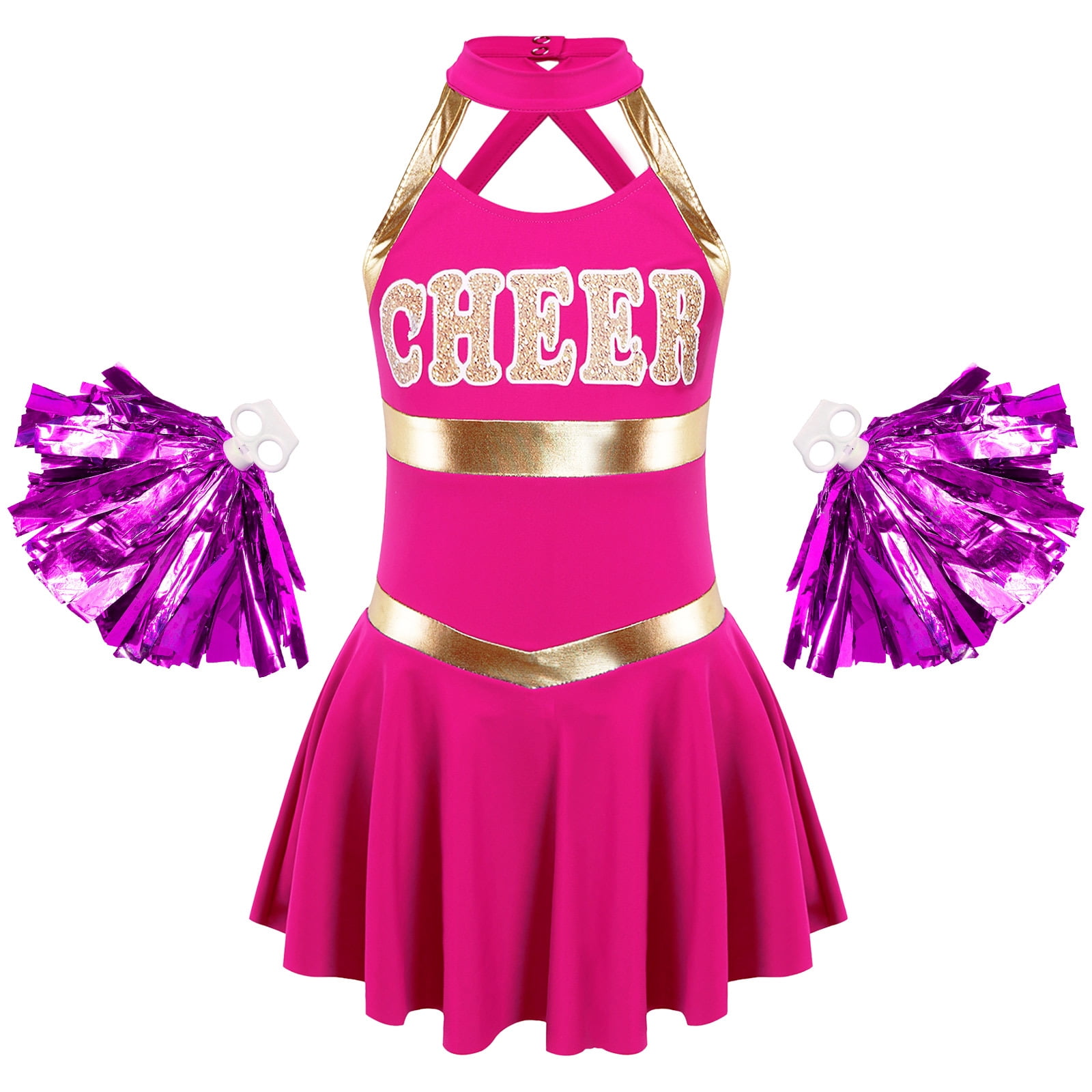 Alvivi Cheer Leader Costume for Girls High School Cheerleading Uniform ...