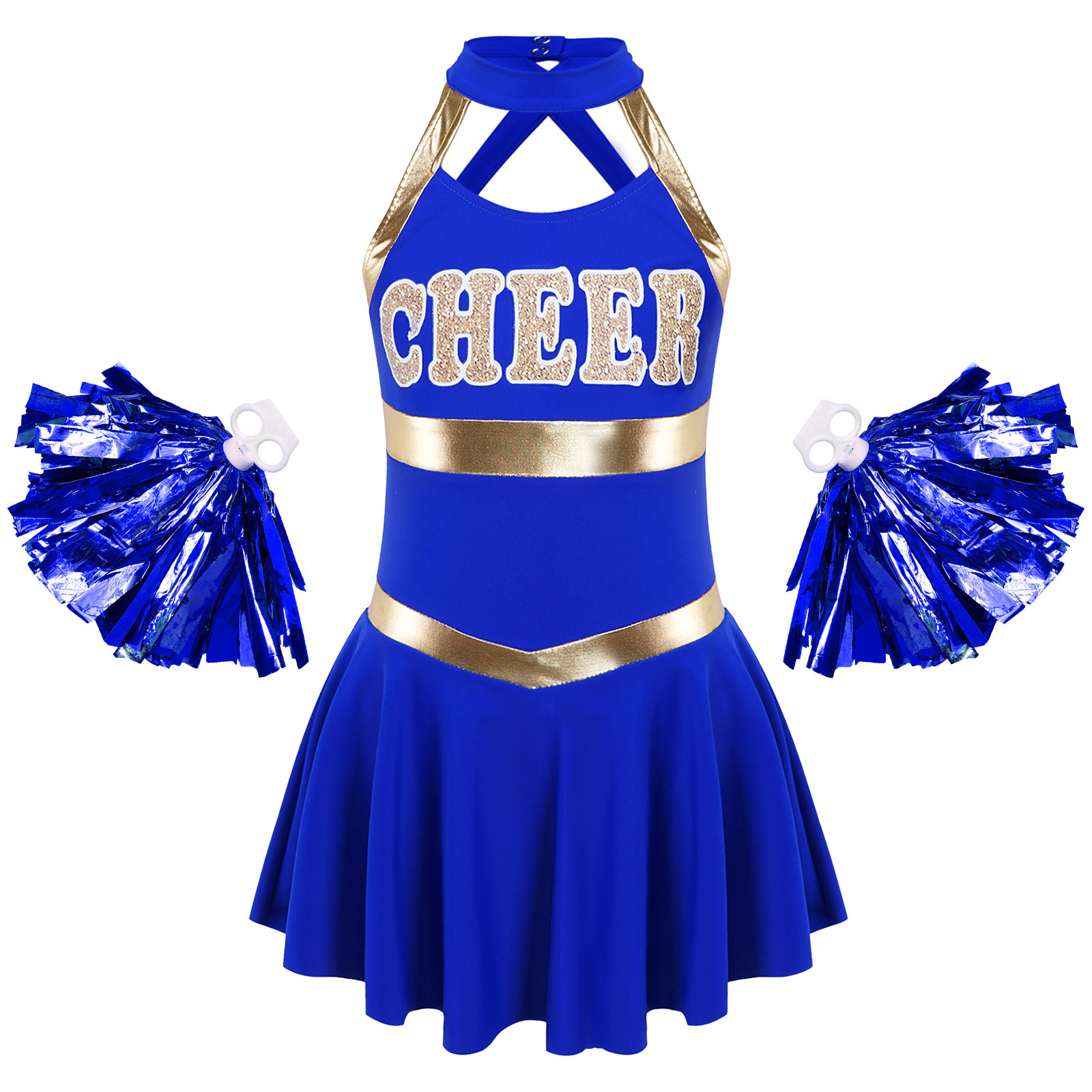 Alvivi Cheer Leader Costume for Girls High School Cheerleading Uniform ...